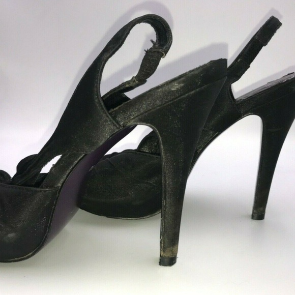 Vigoss | Shoes | Vigoss Womens Heel Satin Luxor Black Slingbacks 5 ...